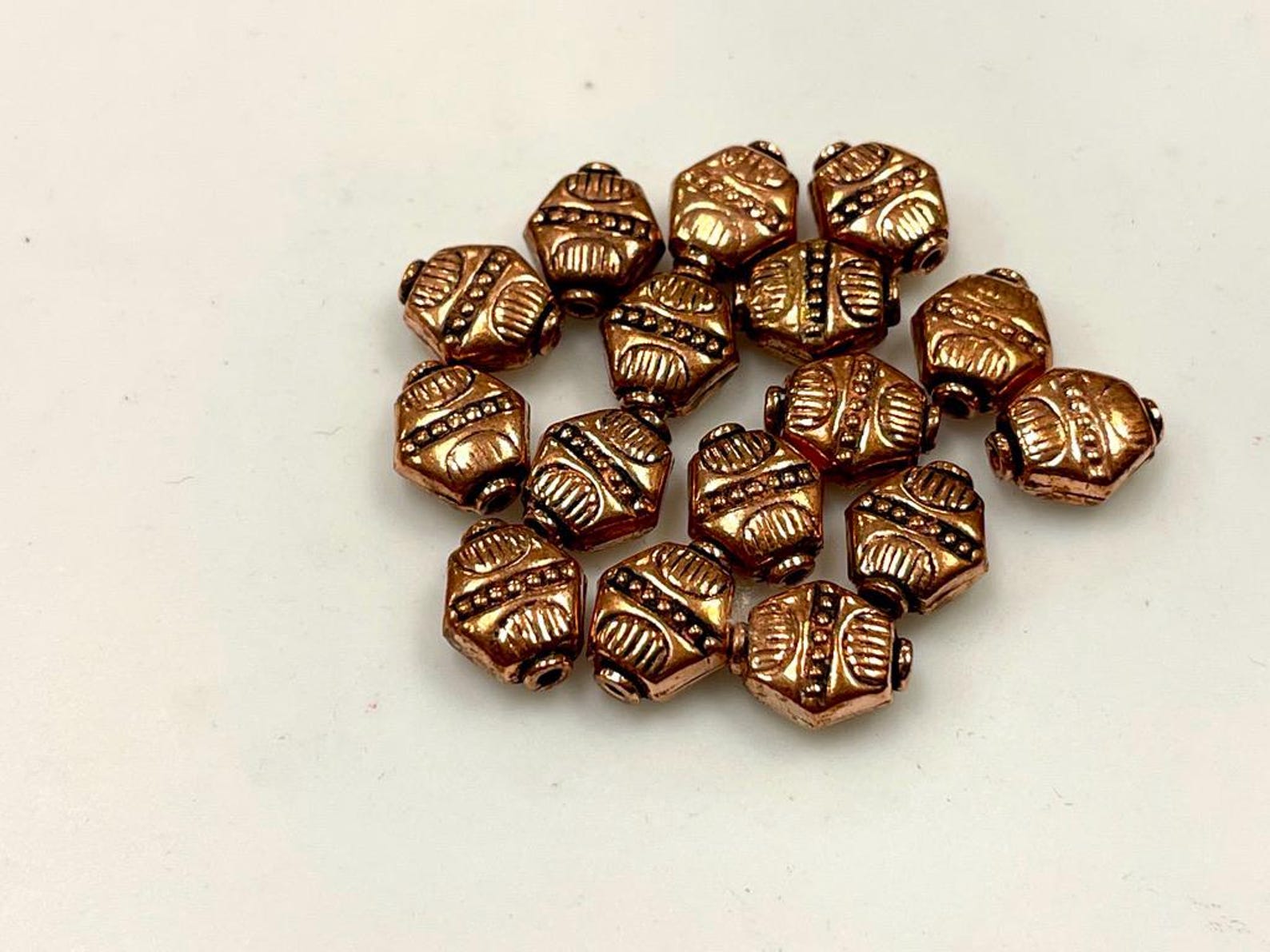 Copper Bali Beads, Solid Copper Beads, Copper Spacer Beads, Oxidized ...