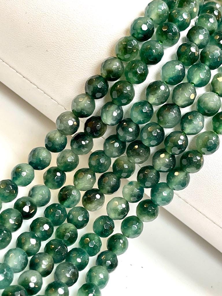 6mm 8mm Green Fire Agate Gemstone Beads, Genuine Fire Agate Round Shape ...