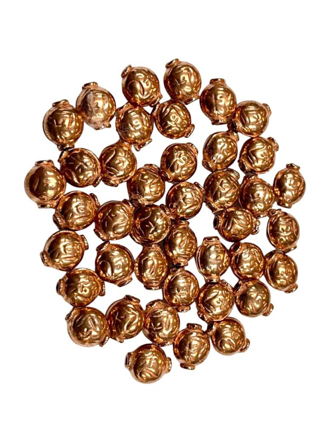 Copper Bali Beads, Solid Copper Beads, Copper Spacer Beads, Oxidized ...