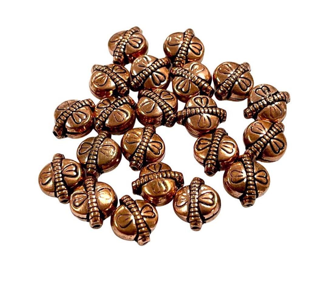 Copper Bali Beads, Solid Copper Beads, Copper Spacer Beads, Oxidized ...