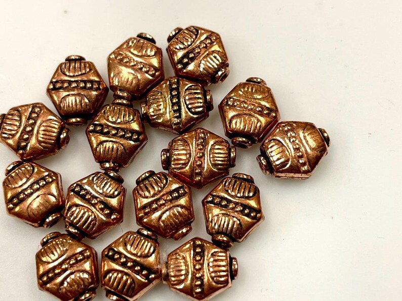 Copper Bali Beads, Solid Copper Beads, Copper Spacer Beads, Oxidized ...