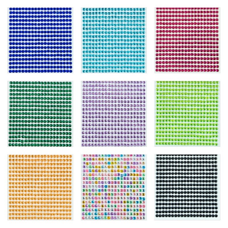 5mm - Self Adhesive Rhinestone Dot Sticker Strips Diamante Rhinestone ...