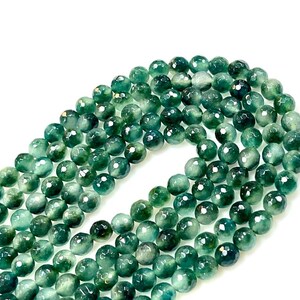6mm 8mm Green Fire Agate Gemstone Beads, Genuine Fire Agate Round Shape ...