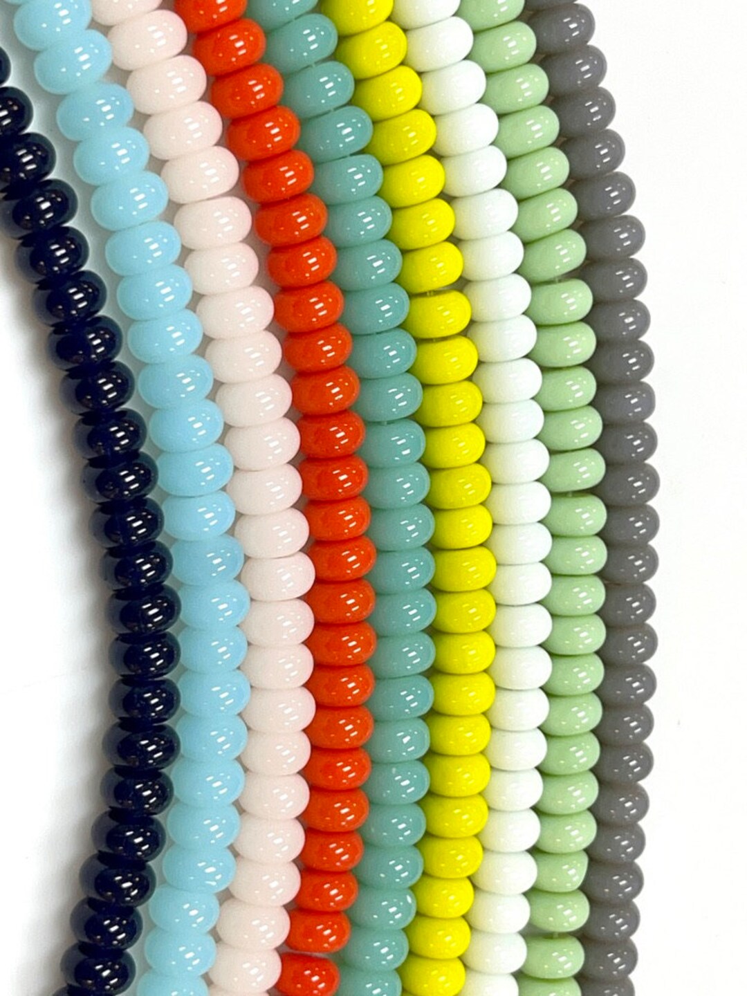 8mm Quartz Gemstone Smooth Rondelle Shape Beads 16" Strands AAA Quality ...