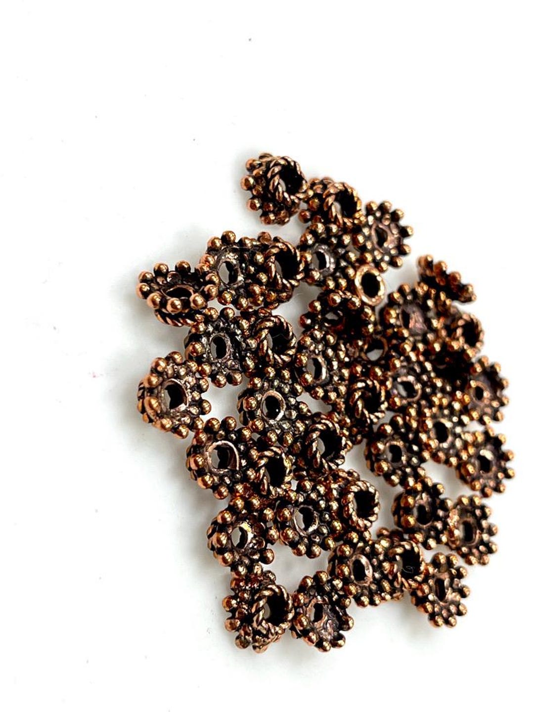 Copper Bali Beads, Solid Copper Beads, Copper Spacer Beads, Oxidized ...