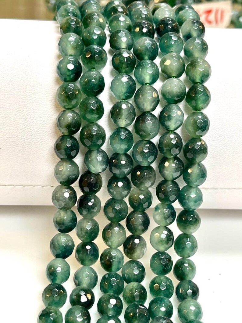 6mm 8mm Green Fire Agate Gemstone Beads, Genuine Fire Agate Round Shape ...