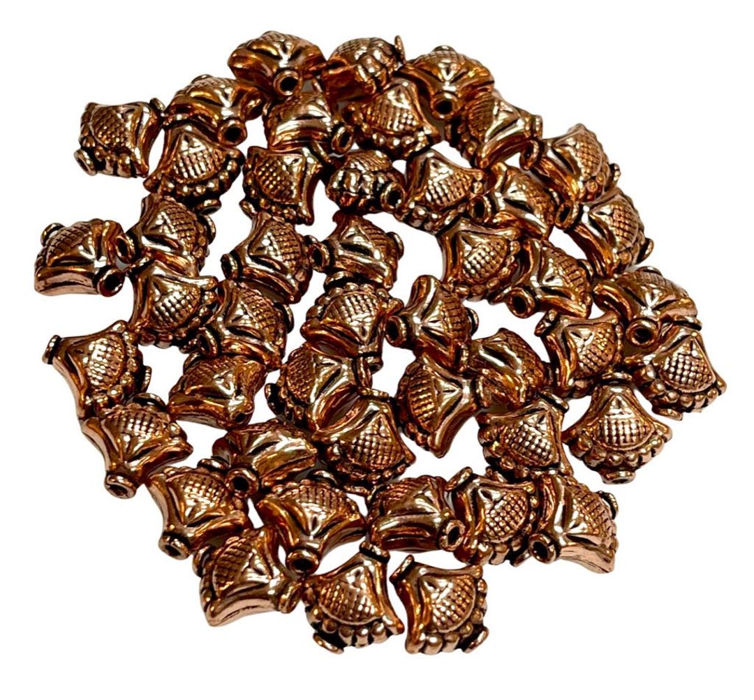 Copper Bali Beads, Solid Copper Beads, Copper Spacer Beads, Oxidized ...