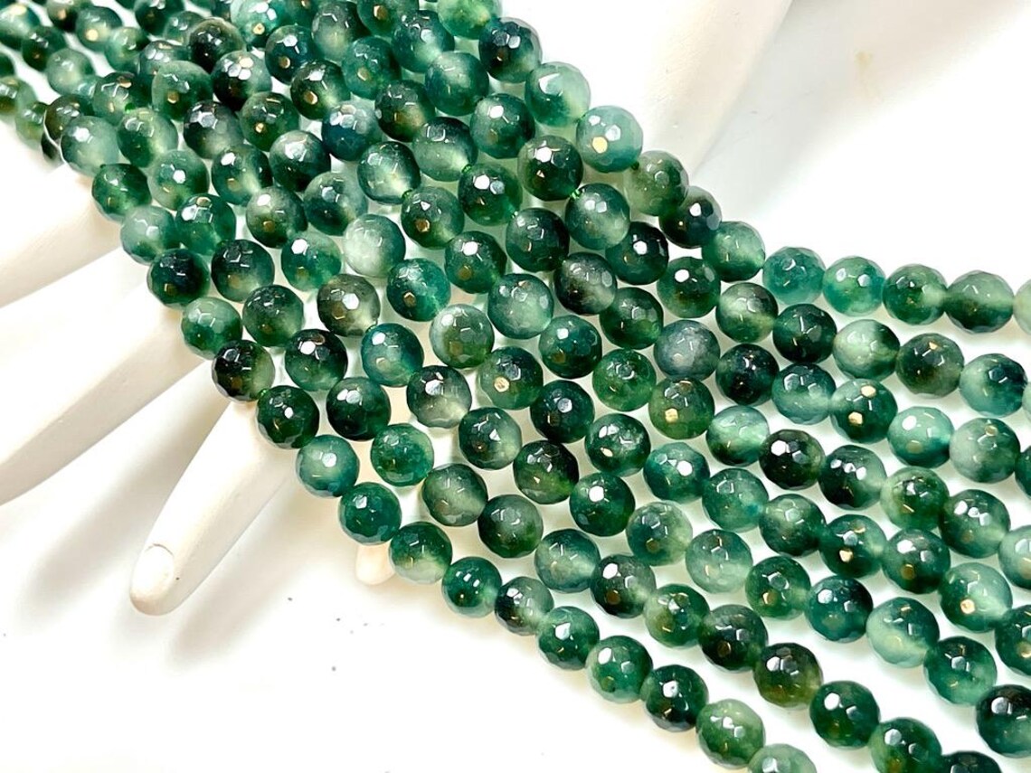 6mm 8mm Green Fire Agate Gemstone Beads, Genuine Fire Agate Round Shape ...