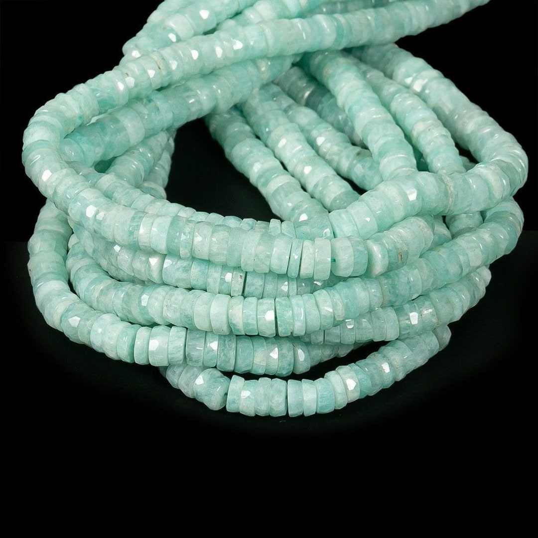 Natural Blue Peruvian Opal Gemstone Heishi Disc Shape Beads 6-7mm ...