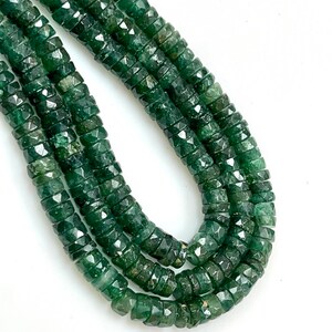Green Jade Natural Gemstone Faceted Heishi Disc Shape Beads 6-7mm ...