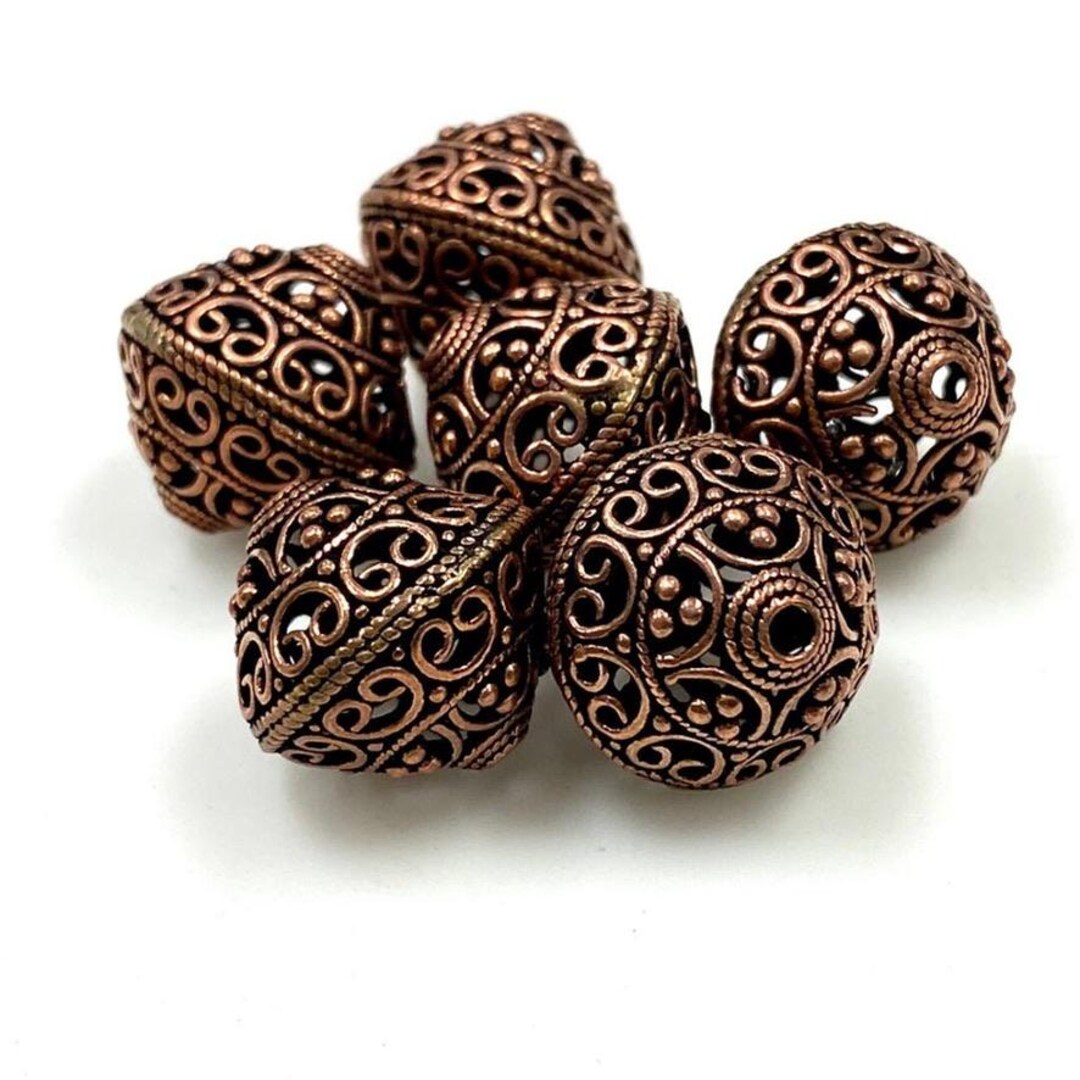 Copper Bali Beads, Solid Copper Beads, Copper Spacer Beads, Oxidized ...