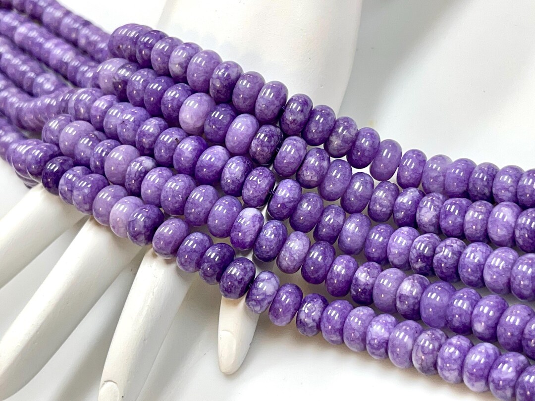 10mm Purple Charoite Quartz Gemstone Smooth Rondelle Shape Beads 16 ...