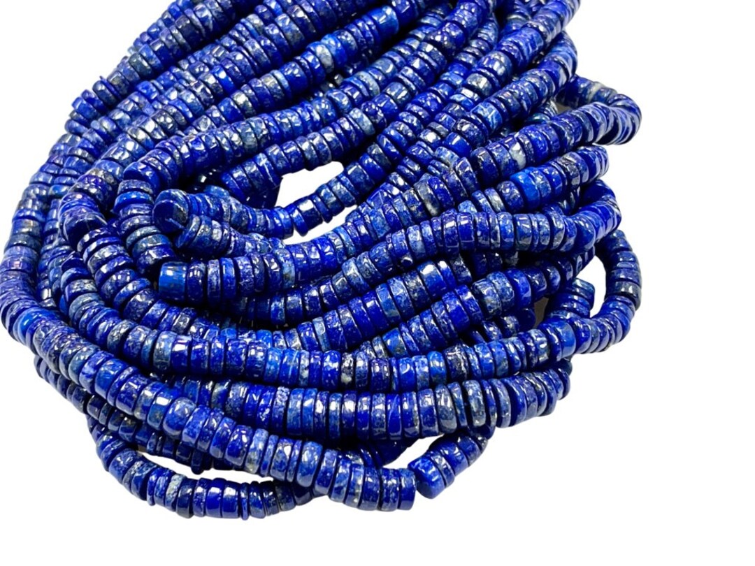 Lapis Natural Gemstone Heishi Shape Beads 6 Beads Strands Lapis Lazuli ...