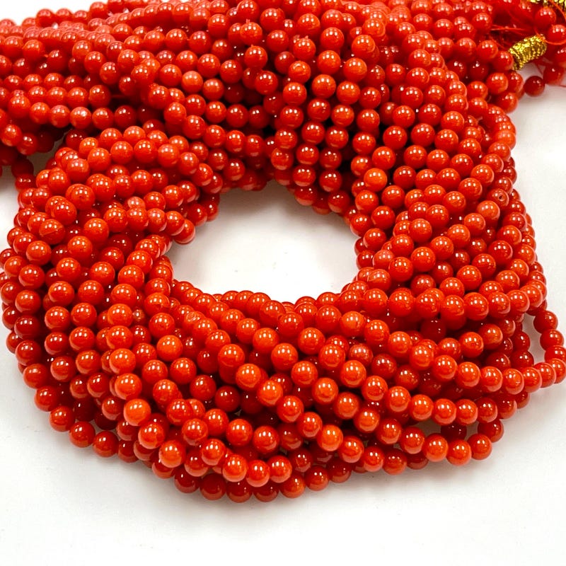 Round Coral Beads - Etsy