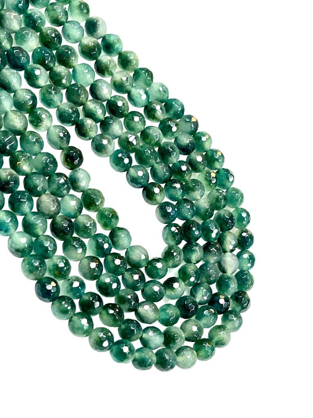 6mm 8mm Green Fire Agate Gemstone Beads, Genuine Fire Agate Round Shape ...
