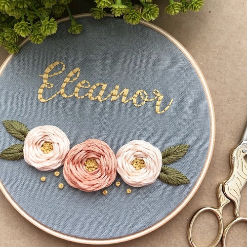 Custom Name Hand Embroidery Hoop | Etsy