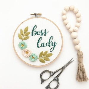 Embroidery Hoop Art Boss Lady Embroidery Hand Embroidered - Etsy