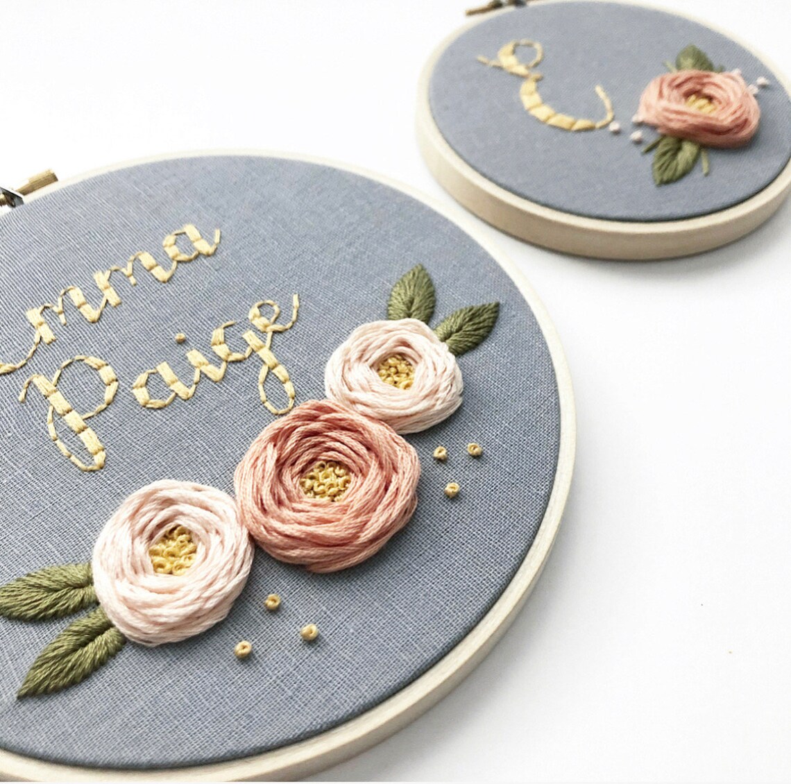 Initial Embroidery Art Nursery Embroidery Hoop Art Hand | Etsy