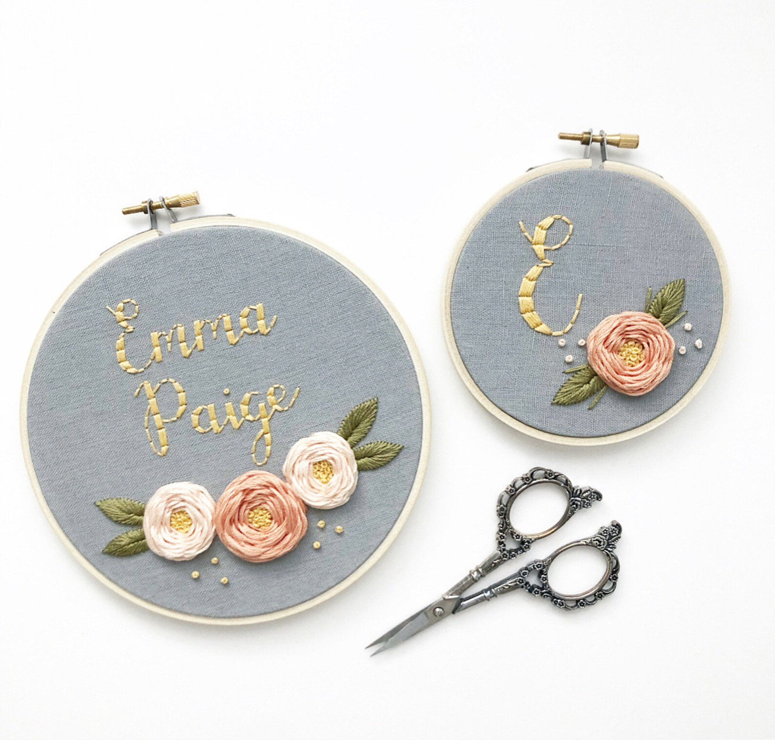 Initial Embroidery Art Nursery Embroidery Hoop Art Hand | Etsy