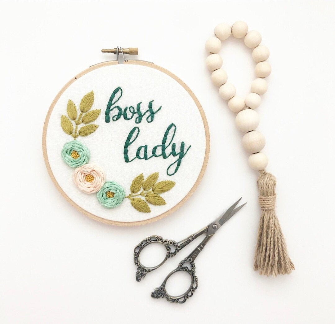 Embroidery Hoop Art Boss Lady Embroidery Hand Embroidered - Etsy
