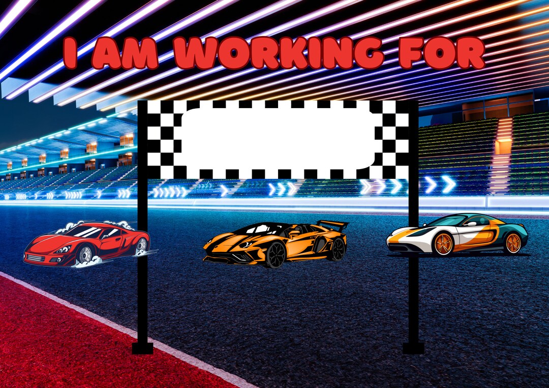 Race Track & Race Car Token Board - Digital Download | Behavior Chart ...