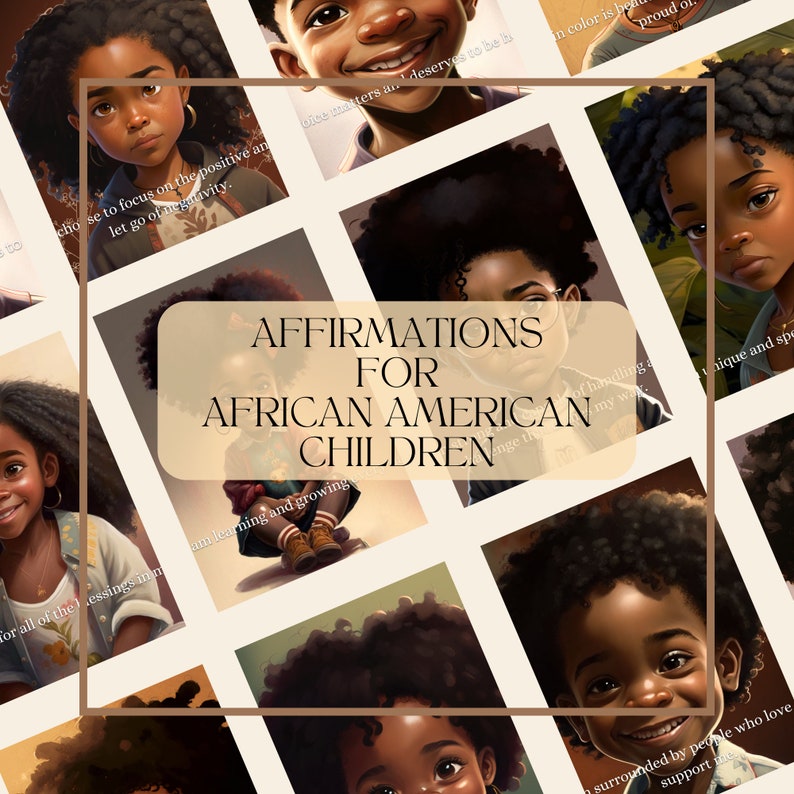 Empowering Affirmation Cards for African American Kids, Printable Self ...