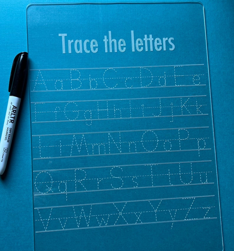 Tracing Boards for Kids, Alphabet, Custom Name, Engraved Acrylic Dry ...