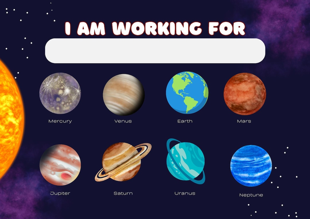 Planets and Stars Token Board Solar System Token Board Behavior Chart ...