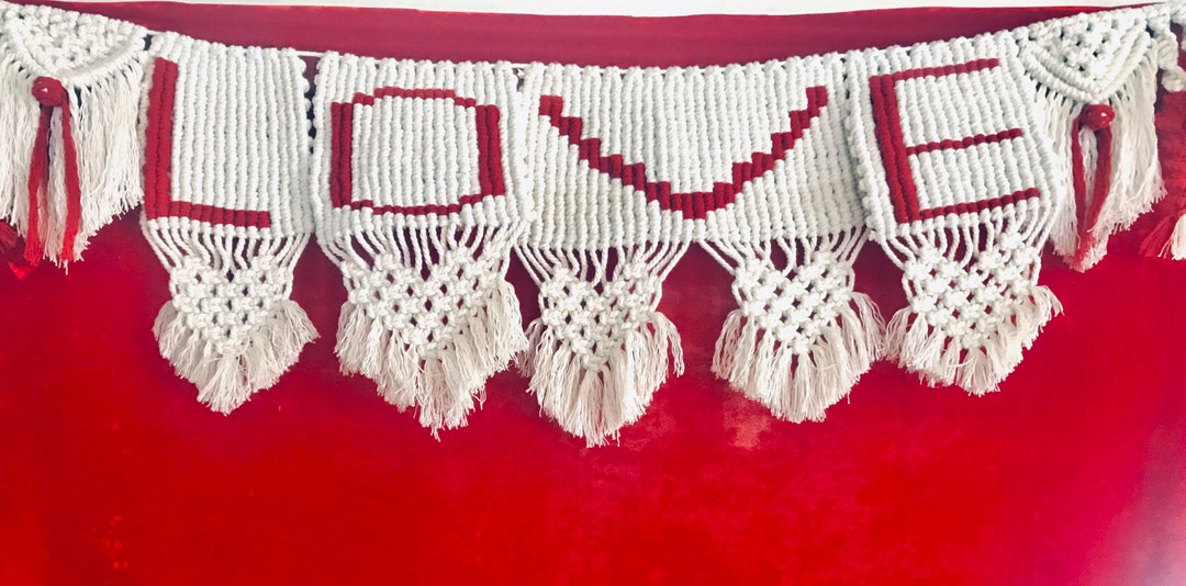 Macrame Letter Banner in LOVE by Hustle Hard Farms - Etsy