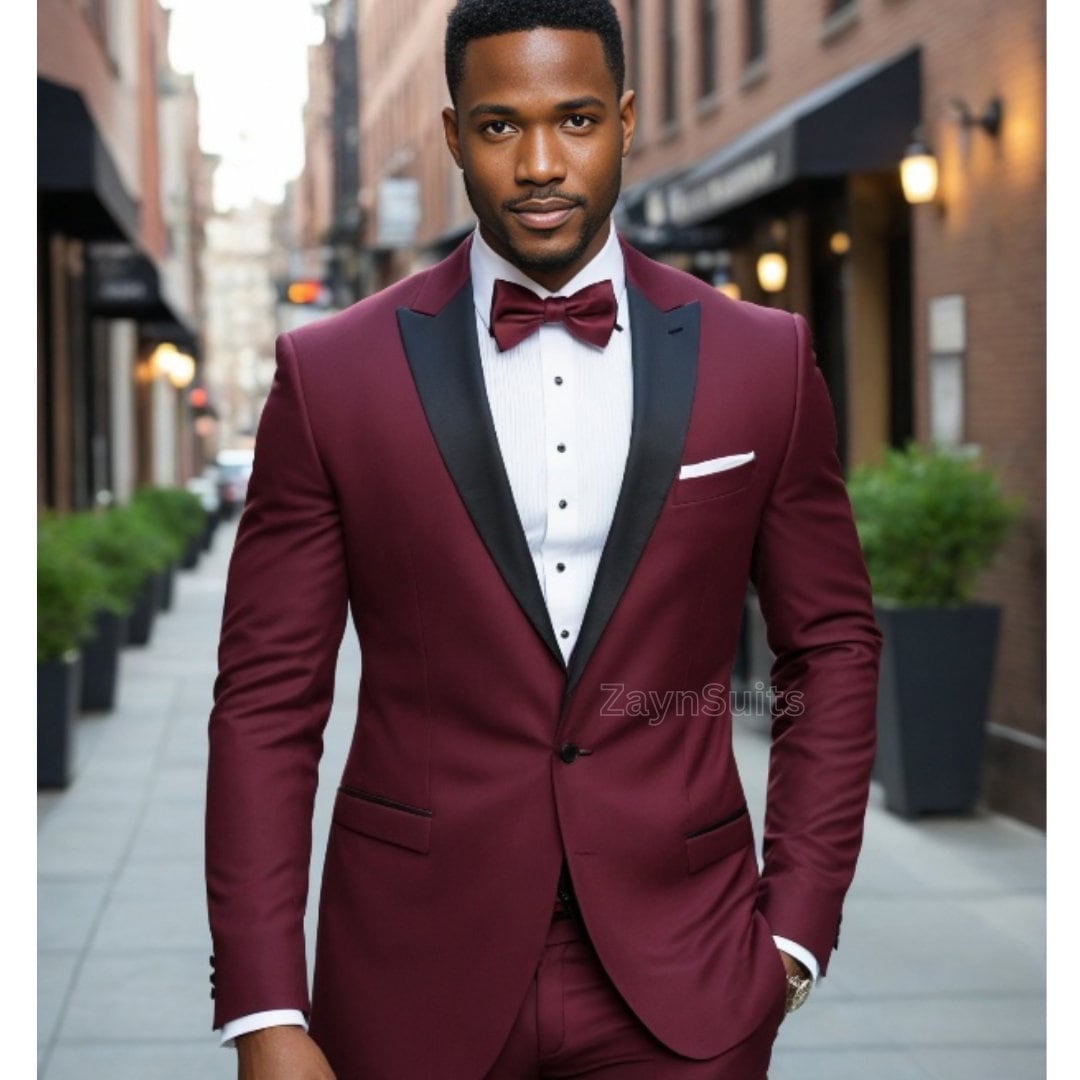 Premium Dark Maroon Wedding Suit,men's Three Piece Wedding Suit,meroon ...