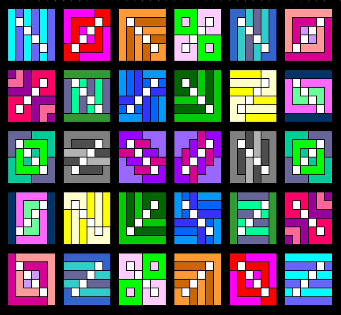 15 PDF Lap Quilt Block Patterns ... Quick and Easy ... Jelly Rolll ...