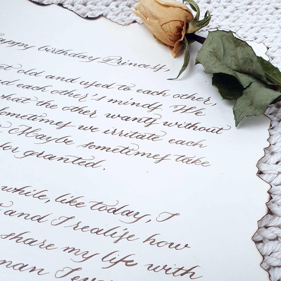 Hand-calligraphed Love Letter, Customised Stationery for Valentines - Etsy