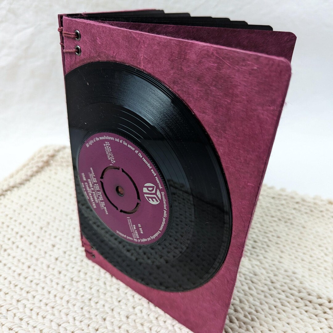 Handmade A5 Photo Album With Upcycled Vinyl Record | Retro Long Stitch ...