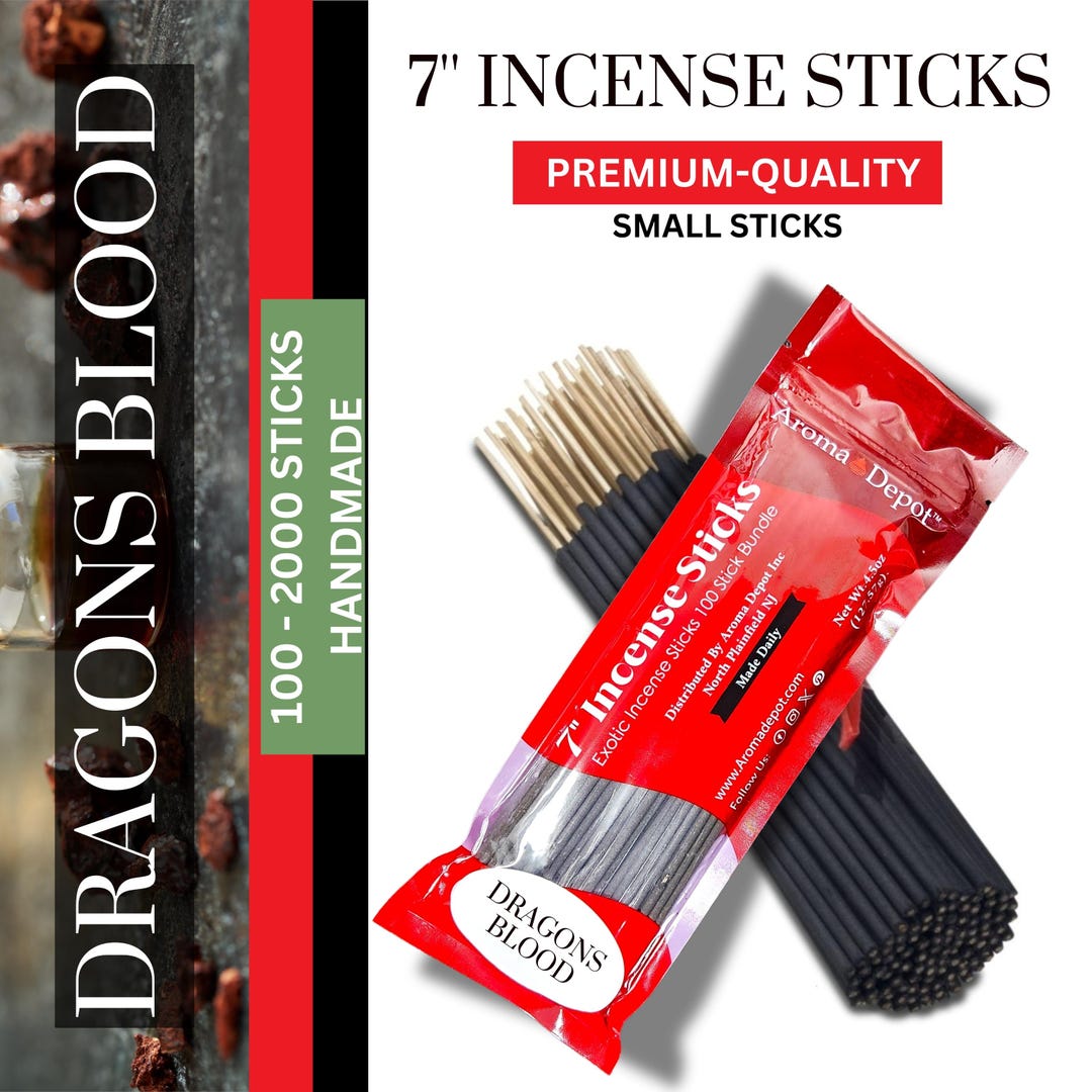 DRAGONS BLOOD Incense Sticks 7'' Bulk Wholesale Natural 100-scented 7 ...