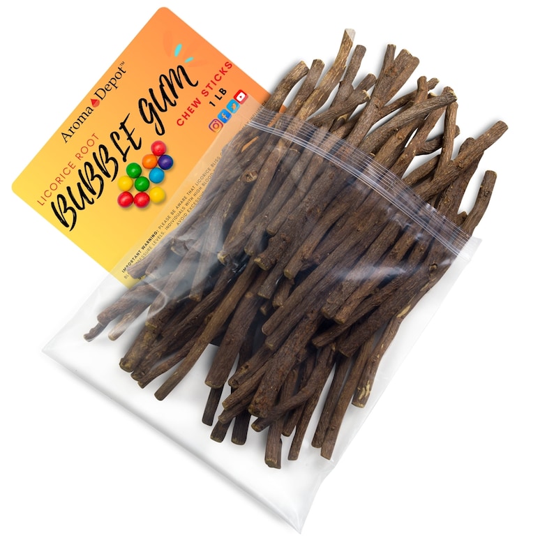 Licorice Root Chew Sticks -100% Pure Natural & Flavored. Glycyrrhiza ...