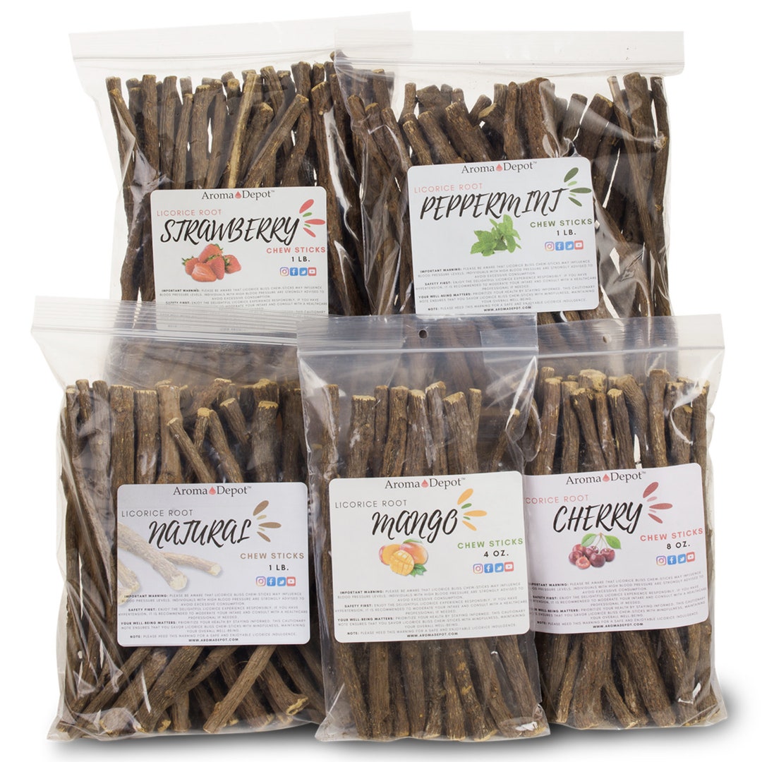 Licorice Root Chew Sticks 100% Pure Natural & Flavored. Glycyrrhiza ...