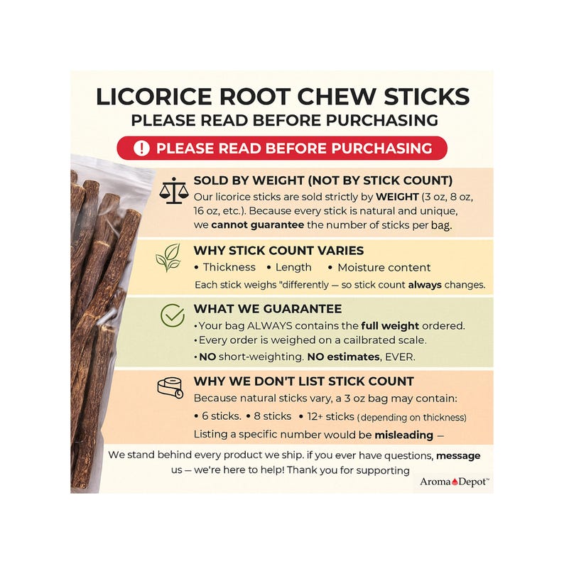 NATURAL Chew Sticks Licorice Root Miswak Stick 100% Pure & Unflavored ...