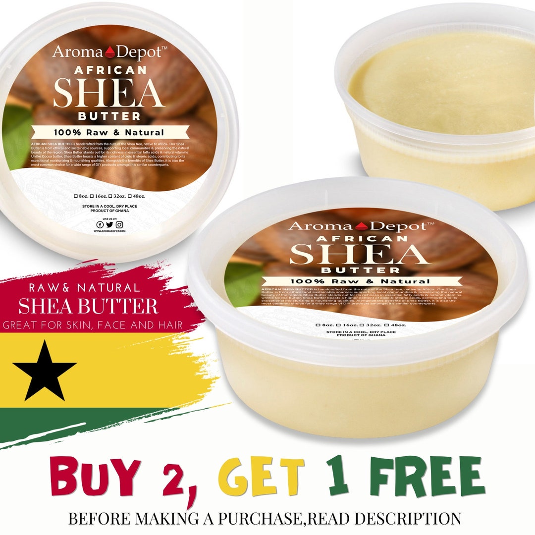 Real African Shea Butter 8 Oz. Ivory Container Buy 2 Get 1 Free. Raw ...