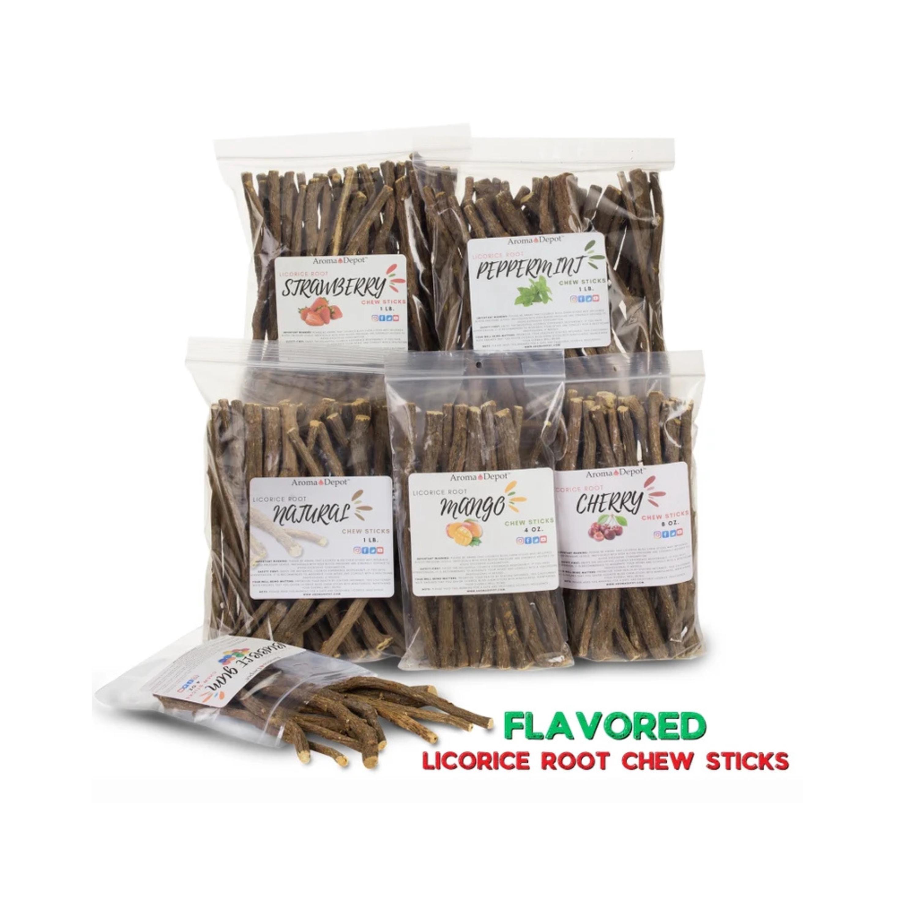 Licorice Root Chew Sticks -100% Pure Natural & Flavored. Glycyrrhiza ...