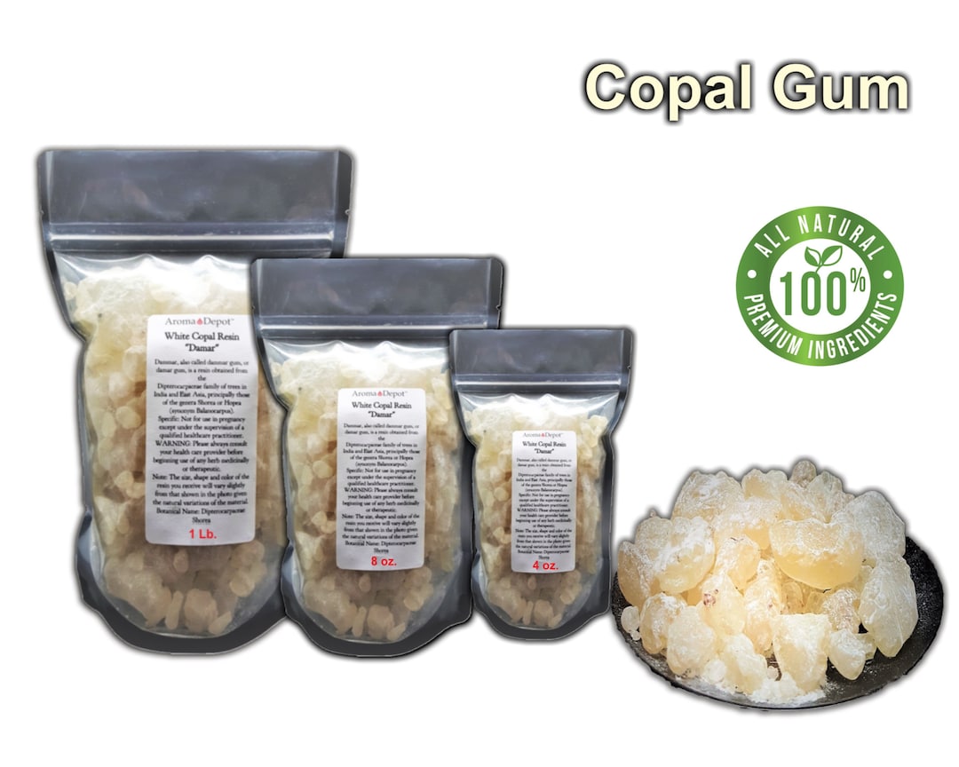 White Copal Resin 100% Natural Organic Pure Damar Gum Tear Rock Incense ...