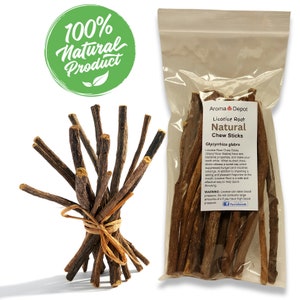 NATURAL Chew Sticks Licorice Root Miswak Stick 100% Pure & Unflavored ...