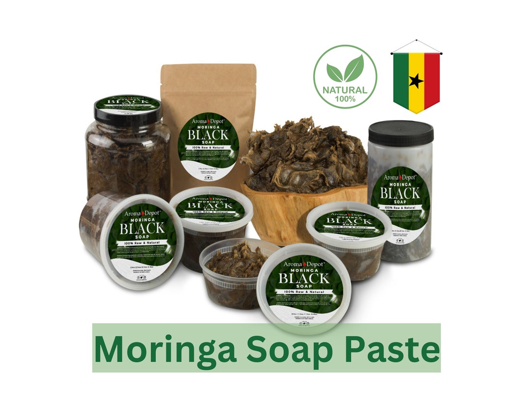 Moringa African Black Soap Paste - Raw Organic Unrefined From Ghana ...