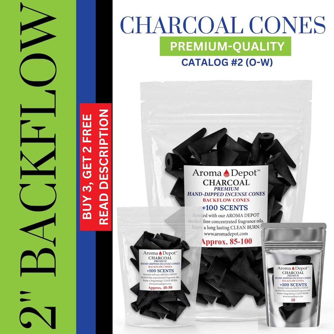 2" Backflow Charcoal Incense Cones – +100 Scents - Etsy