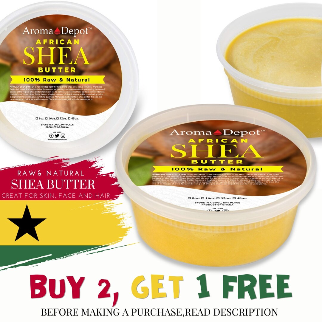 Real African Shea Butter 8 Oz. Yellow Container Buy 2 Get 1 Free. Raw ...