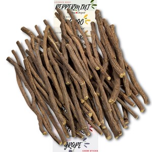 NATURAL Chew Sticks Licorice Root Miswak Stick 100% Pure & Unflavored ...
