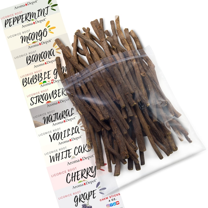 NATURAL Chew Sticks Licorice Root Miswak Stick 100% Pure & Unflavored ...