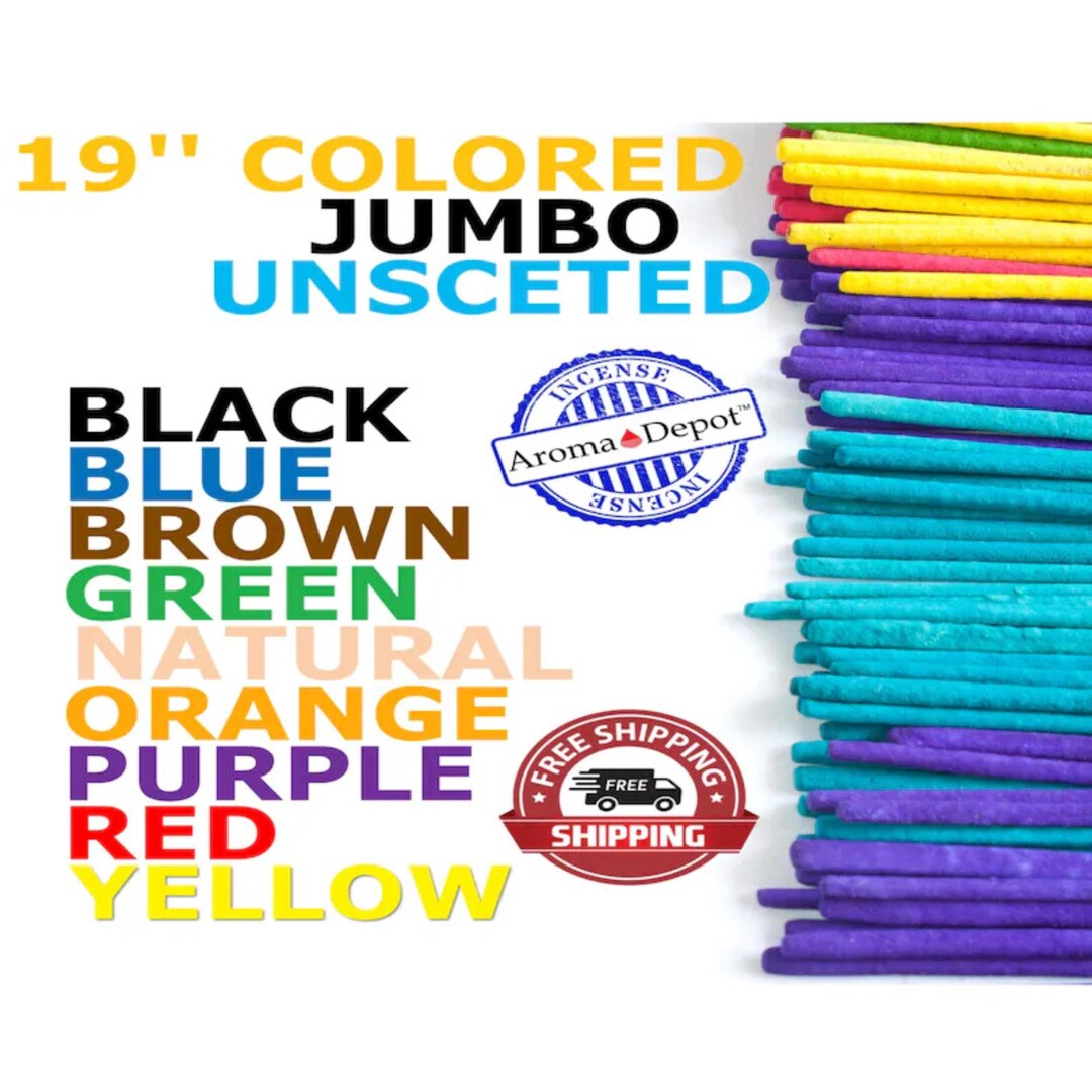 19" Jumbo Colored Incense Sticks, Unscented DIY Crafting - Etsy