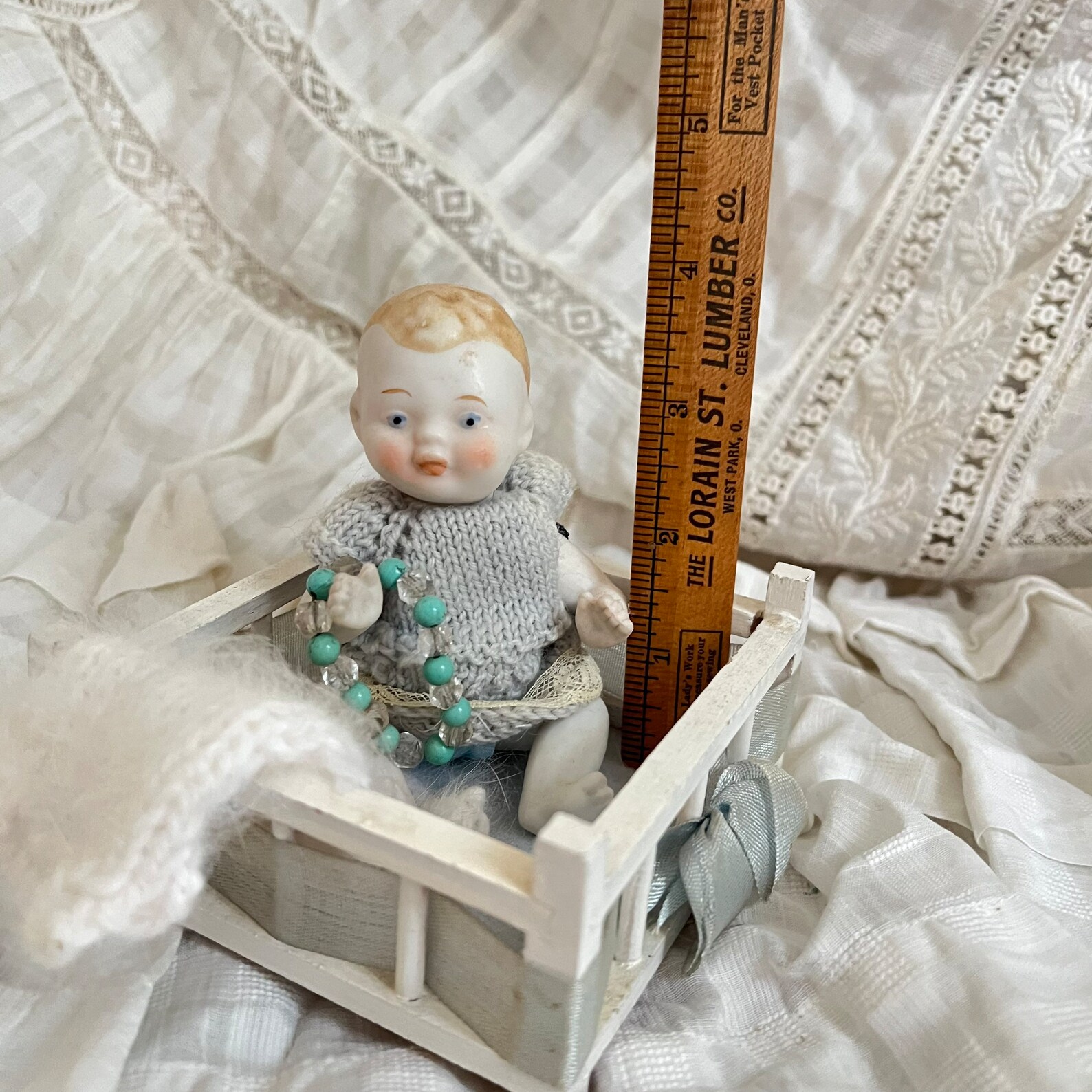 Antique German Doll in Miniature German Crib Dollhouse - Etsy