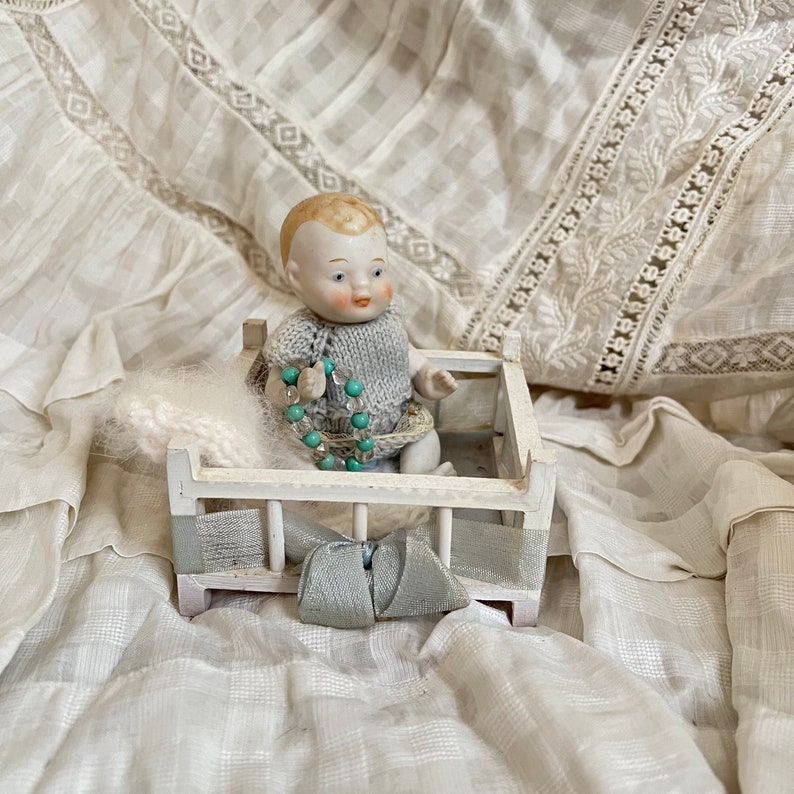 Antique German Doll in Miniature German Crib Dollhouse - Etsy