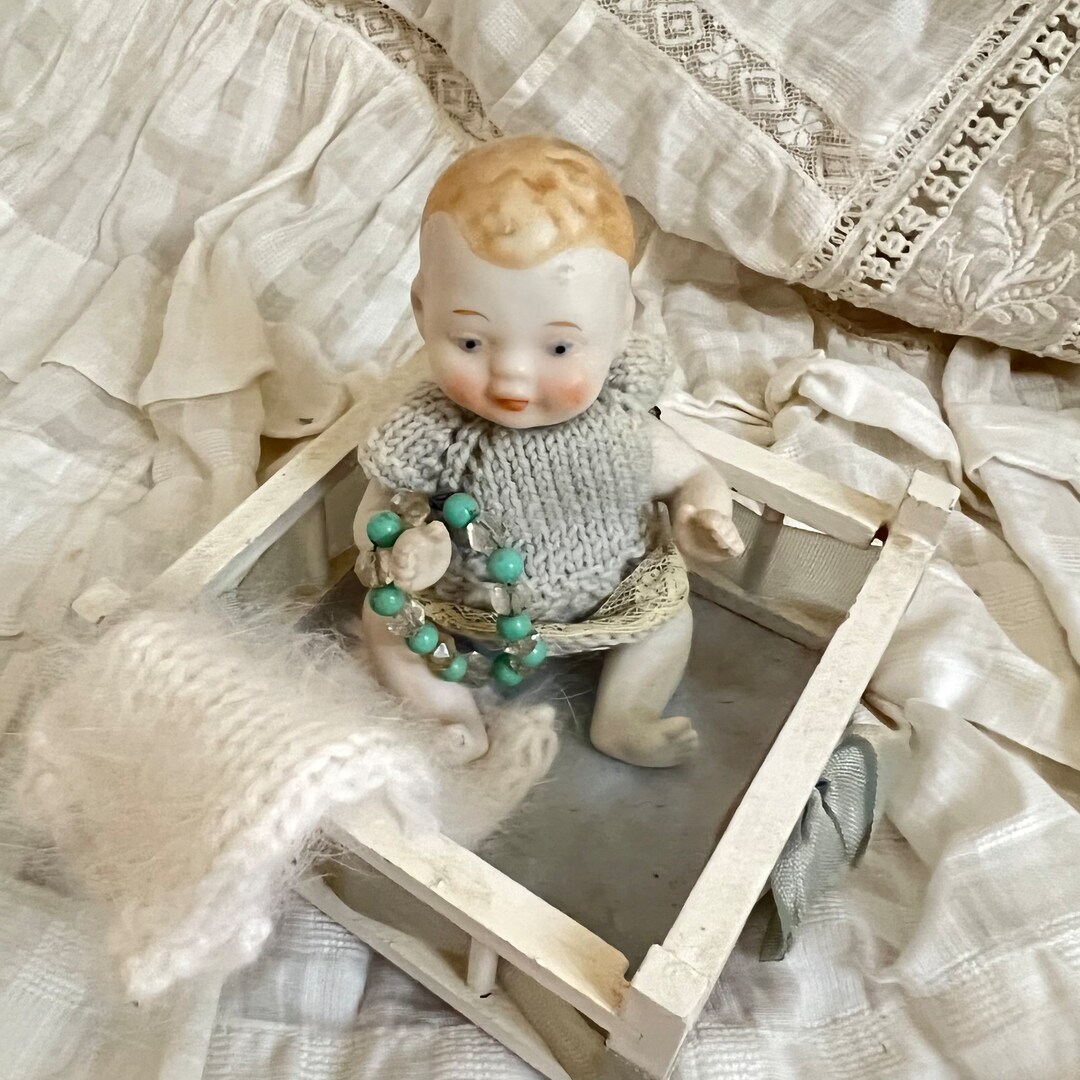 Antique German Doll in Miniature German Crib Dollhouse - Etsy